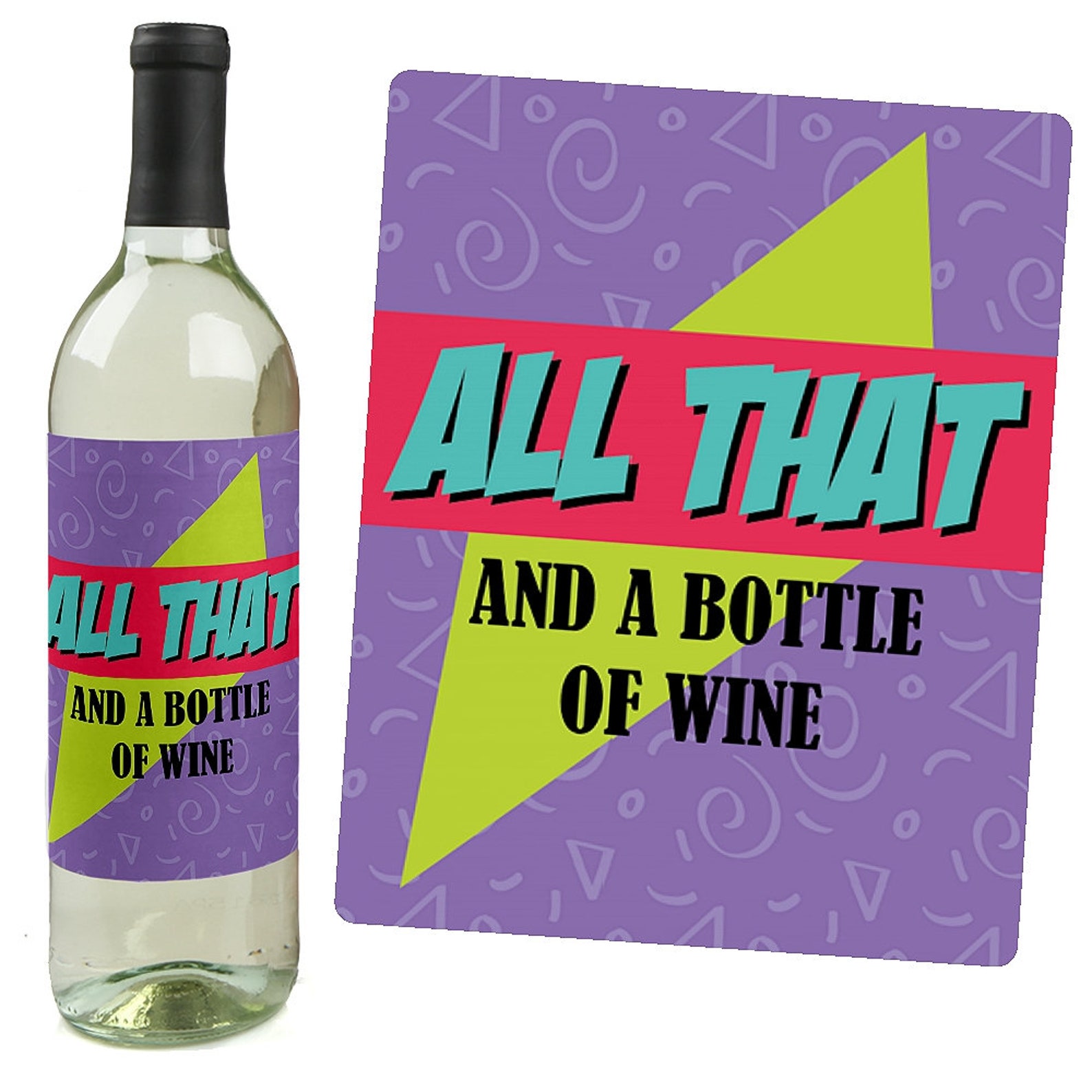 90's Throwback 1990s Party Wine Bottle Labels Totally - Etsy