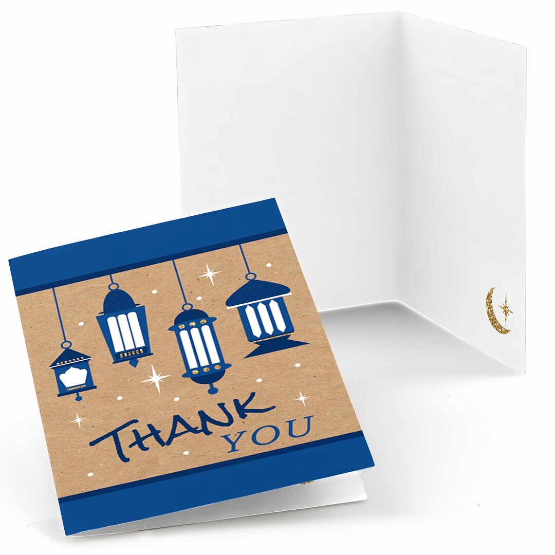 Ramadan Thank You Cards - Eid Mubarak Party Supplies - Happy Eid Thank ...