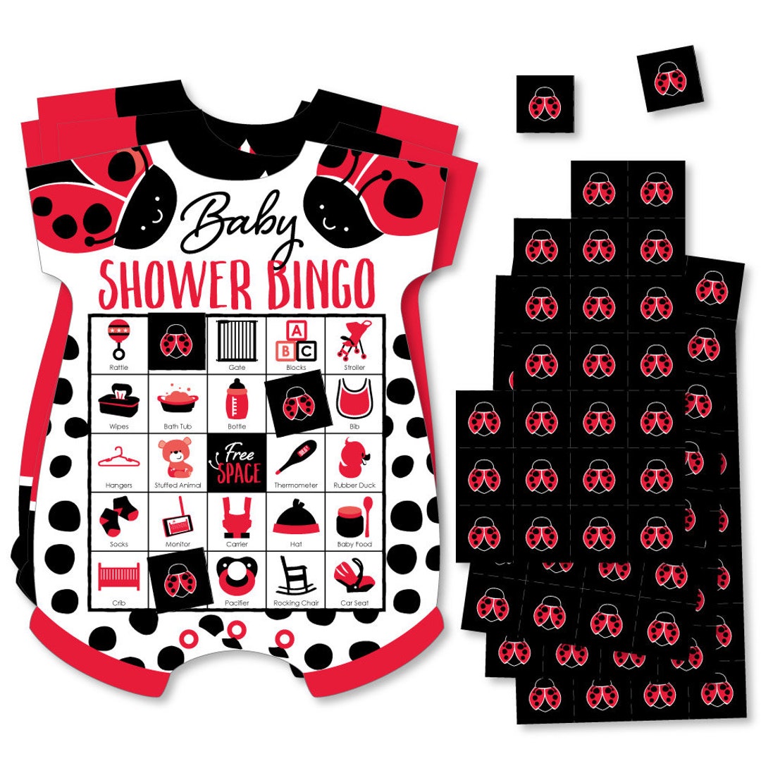 Happy Little Ladybug - Picture Bingo Cards and Markers - Baby Shower ...