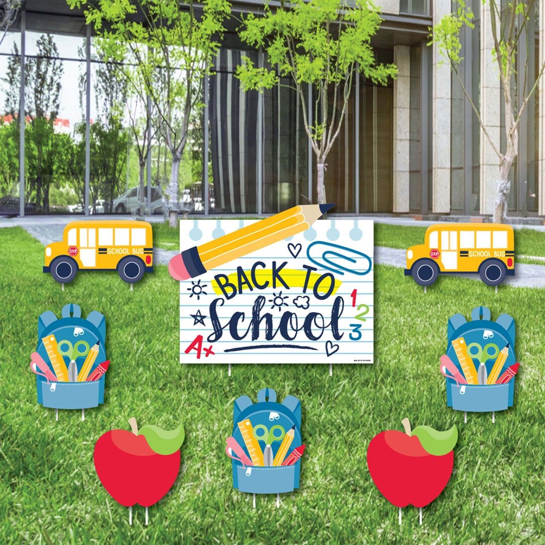 Back to School - Yard Sign and Outdoor Lawn Decorations - First Day of ...