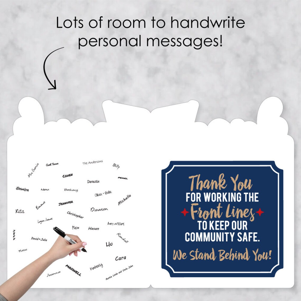 Thank You to Our Heroes Appreciation Big Greeting Card - Etsy