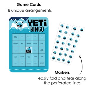Yeti to Party - Bingo Cards and Markers - Abominable Snowman Party or ...