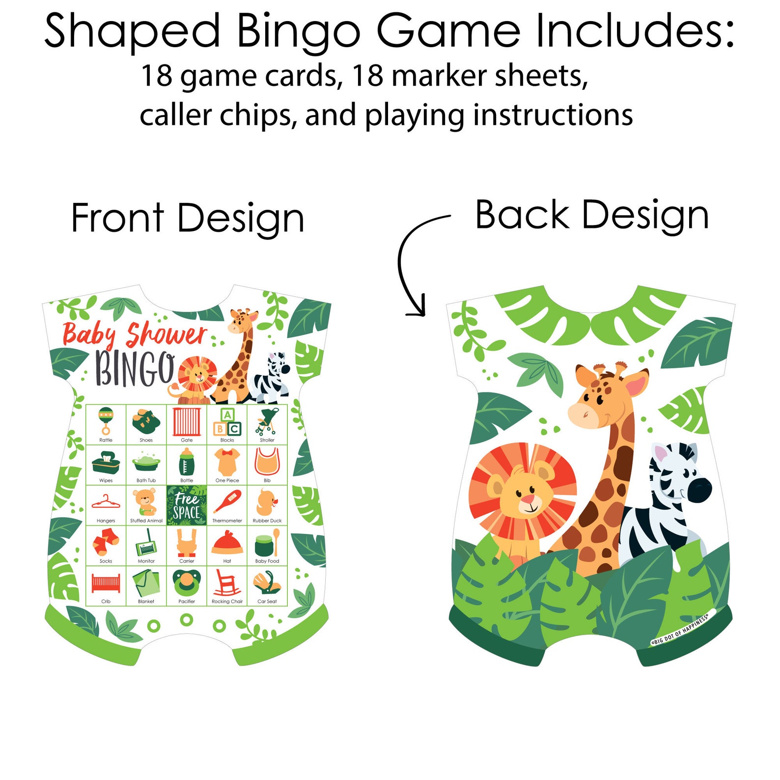 Jungle Party Animals Picture Bingo Cards and Markers - Etsy