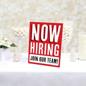 Now Hiring Sign - Business Decorations - Printed on Sturdy Plastic ...