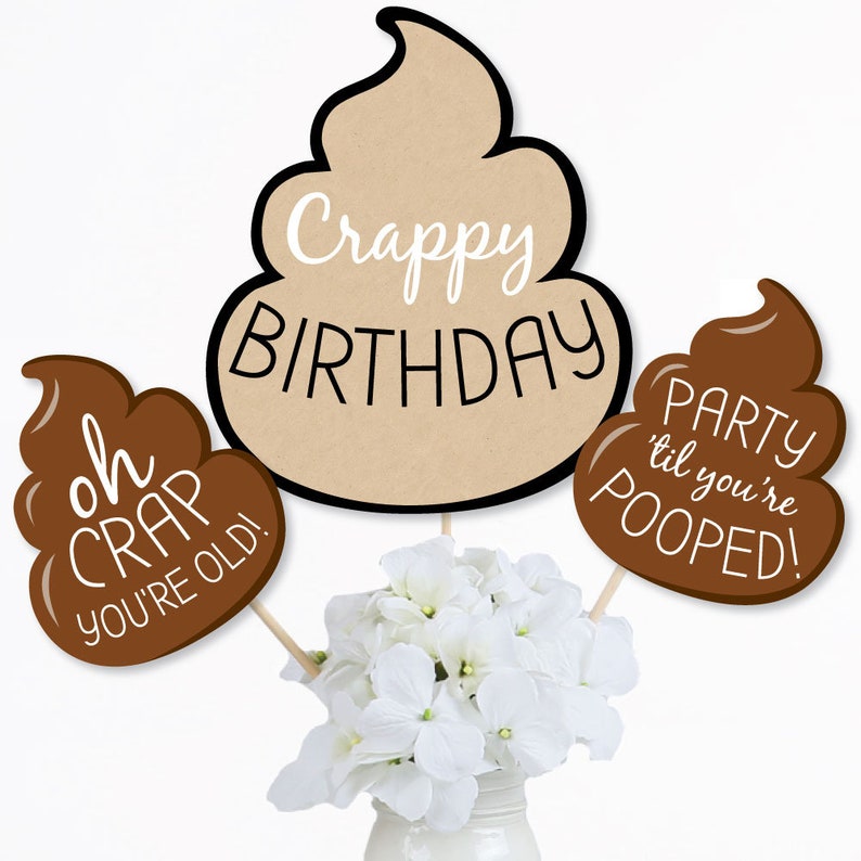 Oh Crap You're Old Poop Birthday Party Centerpiece - Etsy