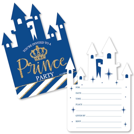 Royal Prince Charming - Shaped Fill-in Invitations - Baby Shower or ...
