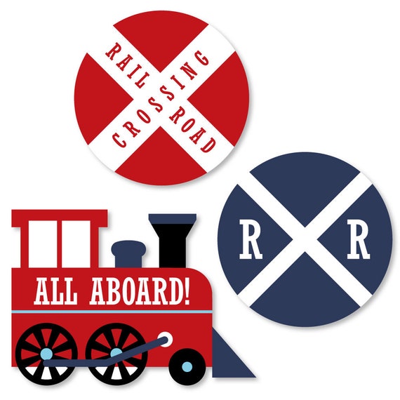 Railroad Party Crossing - Small Paper Cut Outs - Steam Train Baby ...