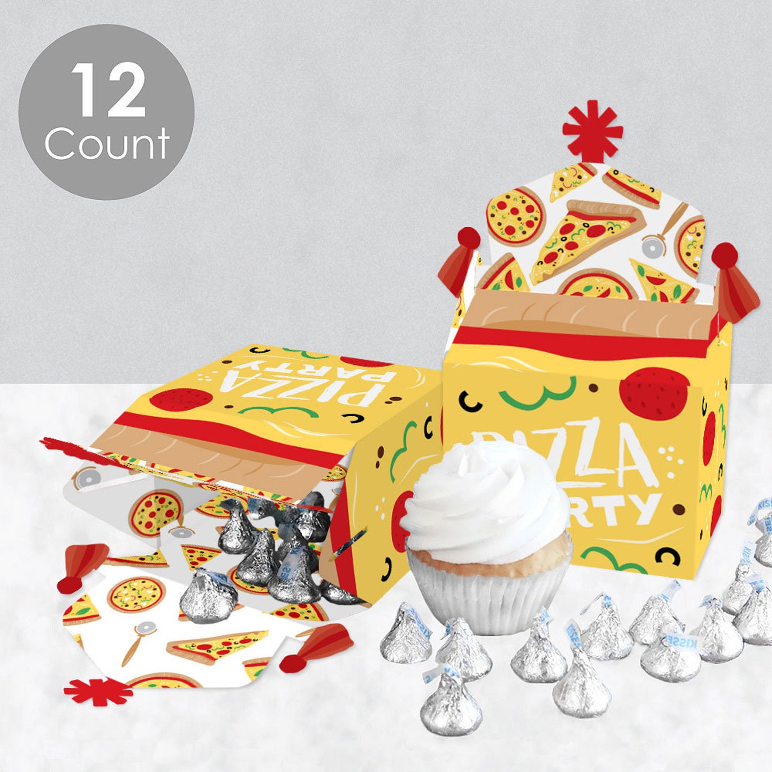 Pizza Party Time Treat Box Party Favors Baby Shower or - Etsy