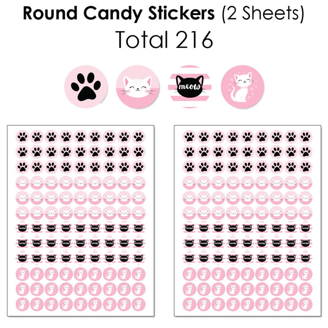 Purr-fect Kitty Cat Mini Candy Bar Wrappers Round Candy - Etsy
