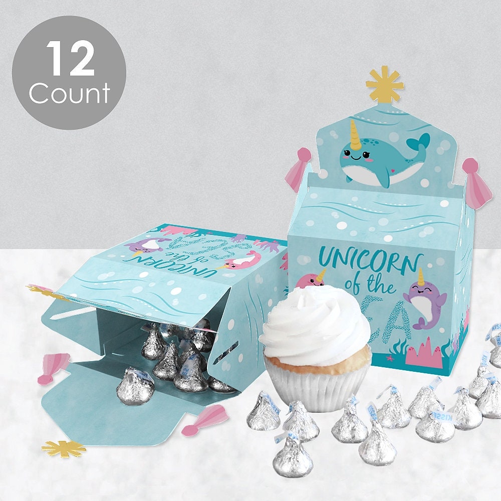 Narwhal Girl Treat Box Party Favors Under The Sea Baby | Etsy