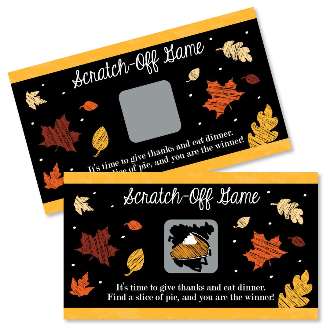 Give Thanks - Thanksgiving Party Game Scratch off Cards - 22 Count - Etsy