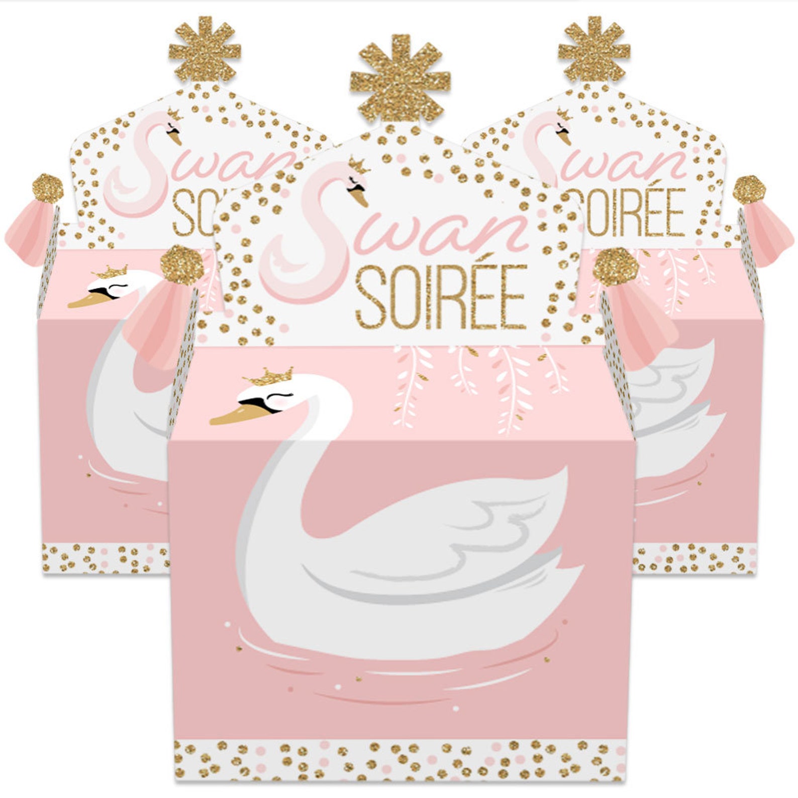 Swan Soiree Treat Box Party Favors White Swan Baby Shower - Etsy