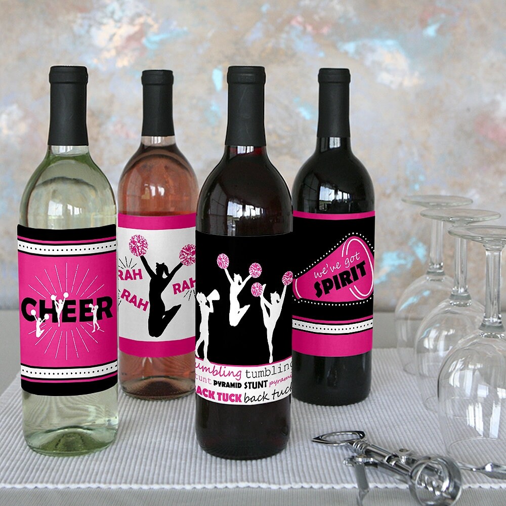 We've Got Spirit Cheerleading Wine Bottle Labels | Etsy