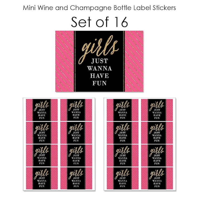 Girls Night Out Mini Wine and Champagne Bottle Label - Etsy
