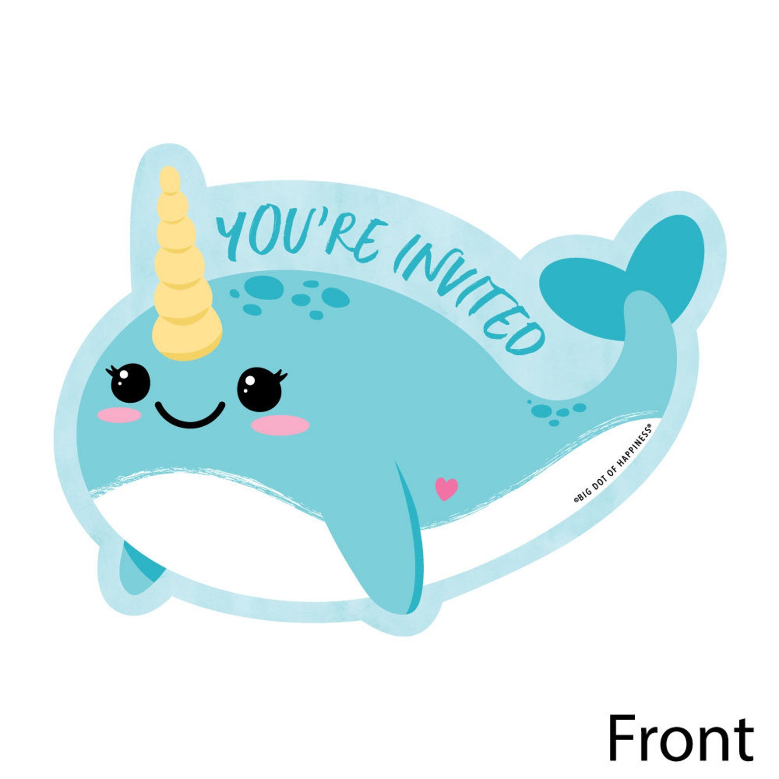 Narwhal Girl Shaped Fill-in Invitations Under the Sea Baby - Etsy