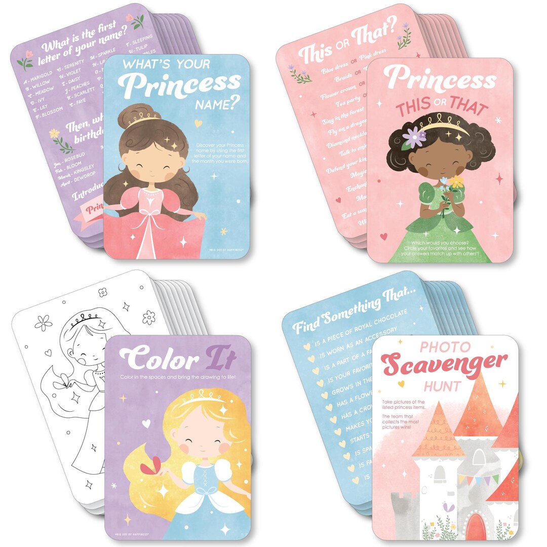 Princess Party Games Bundle Pack, Birthday Party Activities & Games for ...
