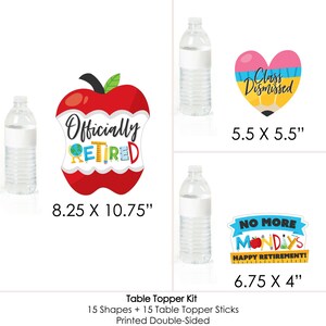 Teacher Retirement - Happy Retirement Party Centerpiece Sticks - Table ...