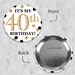 Adult 40th Birthday - Gold - 3 Inch Birthday Party Badge - Pinback ...