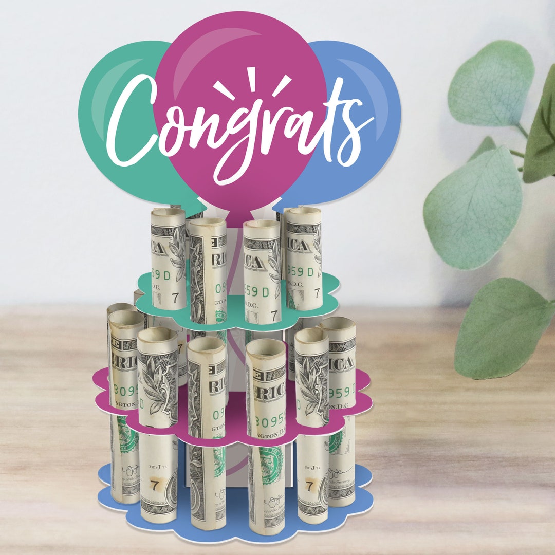 Congrats - DIY Congratulations Money Holder Gift - Cash Cake - Etsy