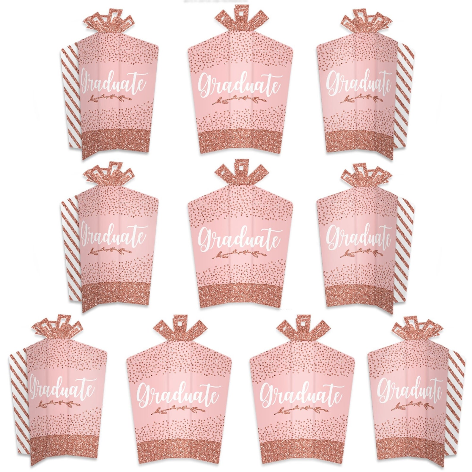 Rose Gold Grad Table Decorations Graduation Fold and Flare - Etsy