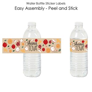 Rosh Hashanah - Water Bottle Labels - Jewish New Year Waterproof Self ...