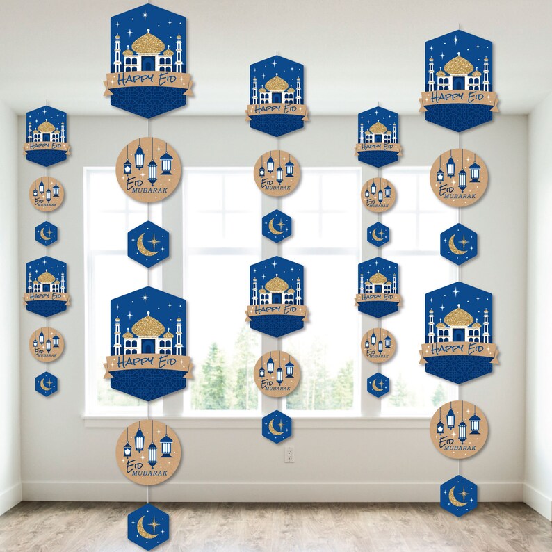 Ramadan - Eid Mubarak Party DIY Dangler Backdrop - Hanging Vertical ...