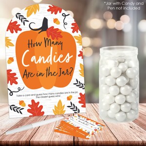 Fall Pumpkin - How Many Candies Halloween or Thanksgiving Party Game ...