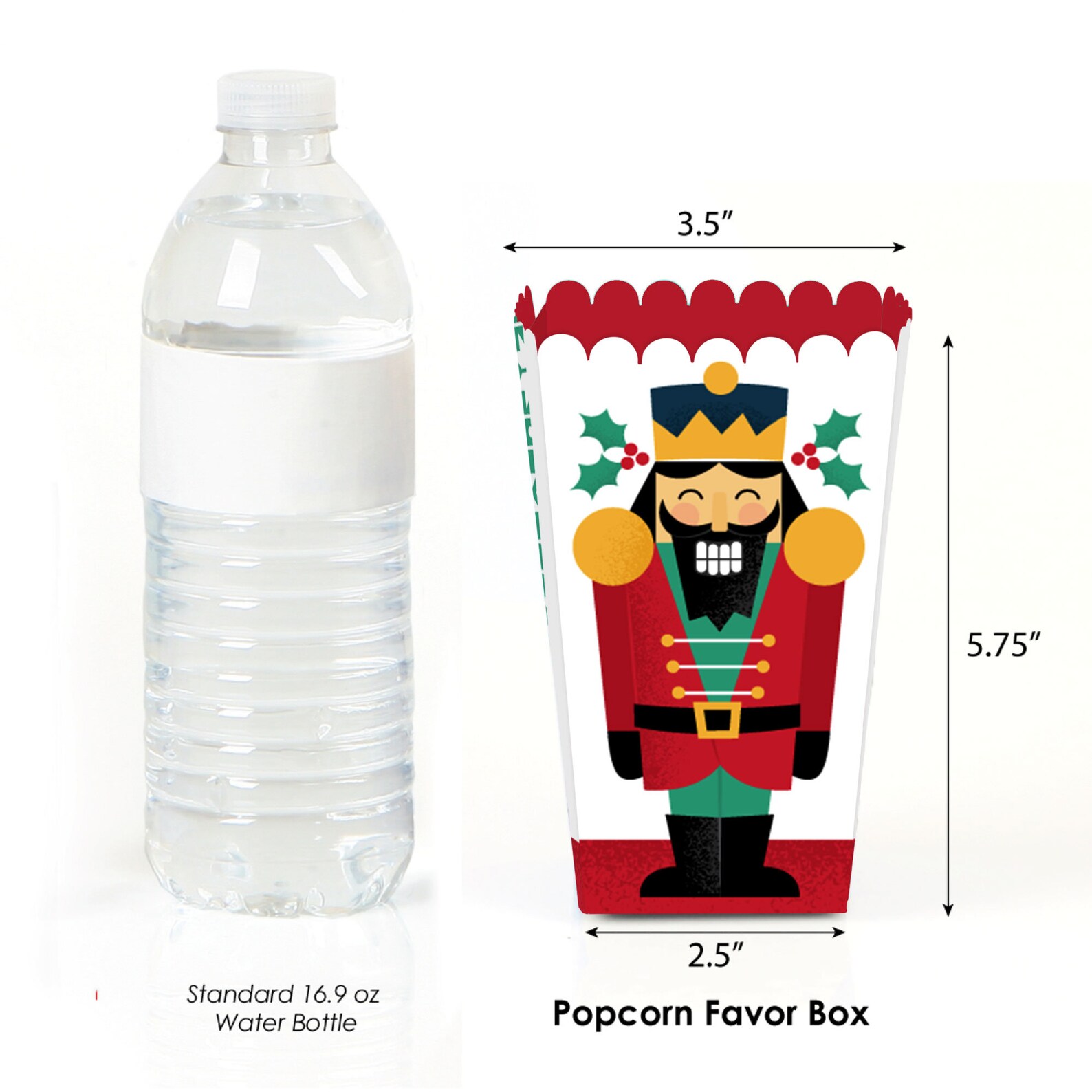 Christmas Nutcracker - Holiday Party Favor Popcorn Treat Boxes - Set of ...