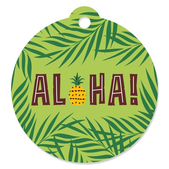 Tiki Luau Tropical Hawaiian Summer Party Tags set of 20 | Etsy