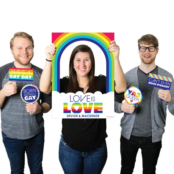 Love is Love - Gay Pride - Personalized LGBTQ Rainbow Party Selfie ...