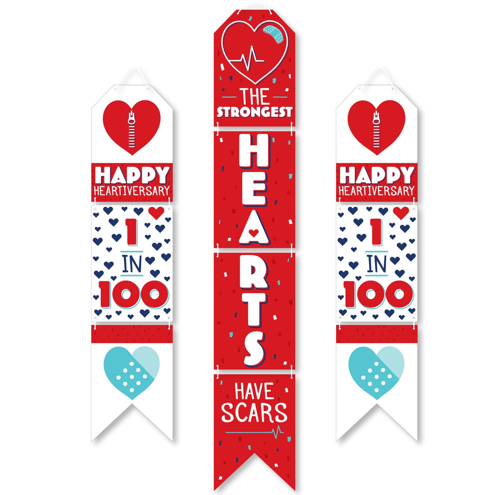 Happy Heartiversary - Hanging Vertical Paper Door Banners - CHD ...