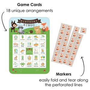 Woodland Creatures - Picture Bingo Cards and Markers - Birthday Party ...
