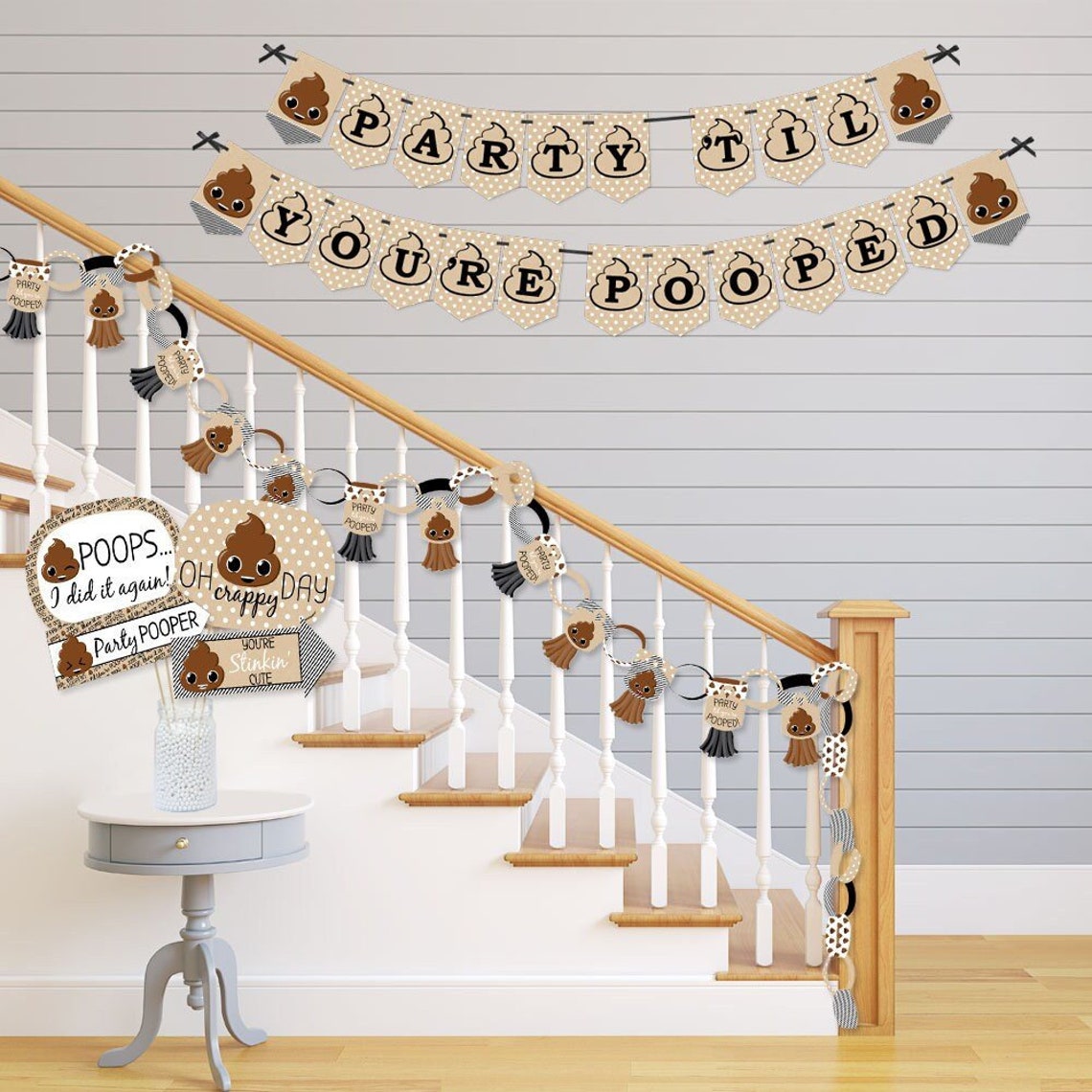 Party til Youre Pooped Banner and Photo Booth Decorations - Etsy