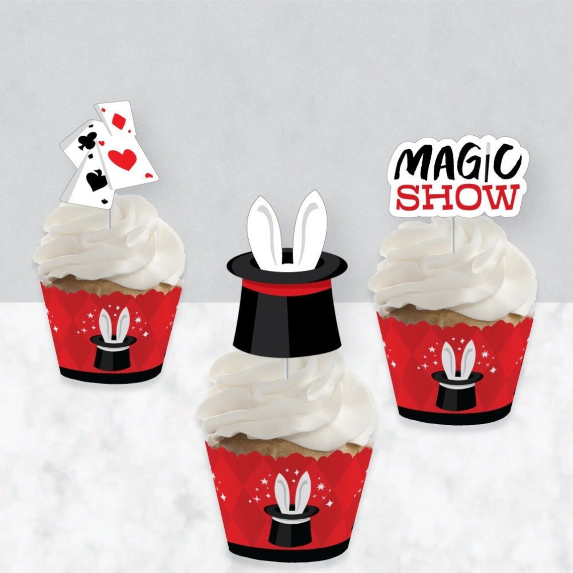 Ta-da Magic Show Cupcake Decoration Magical Birthday - Etsy
