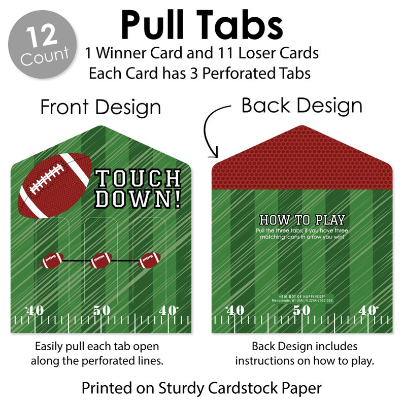 End Zone - Football - Baby Shower or Birthday Party Game Pickle Cards ...