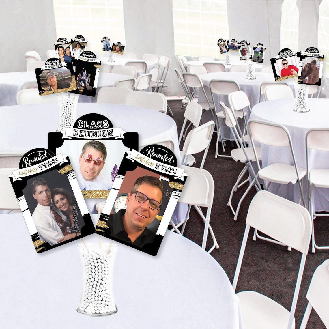 Reunited - School Class Reunion Party Picture Centerpiece Sticks ...
