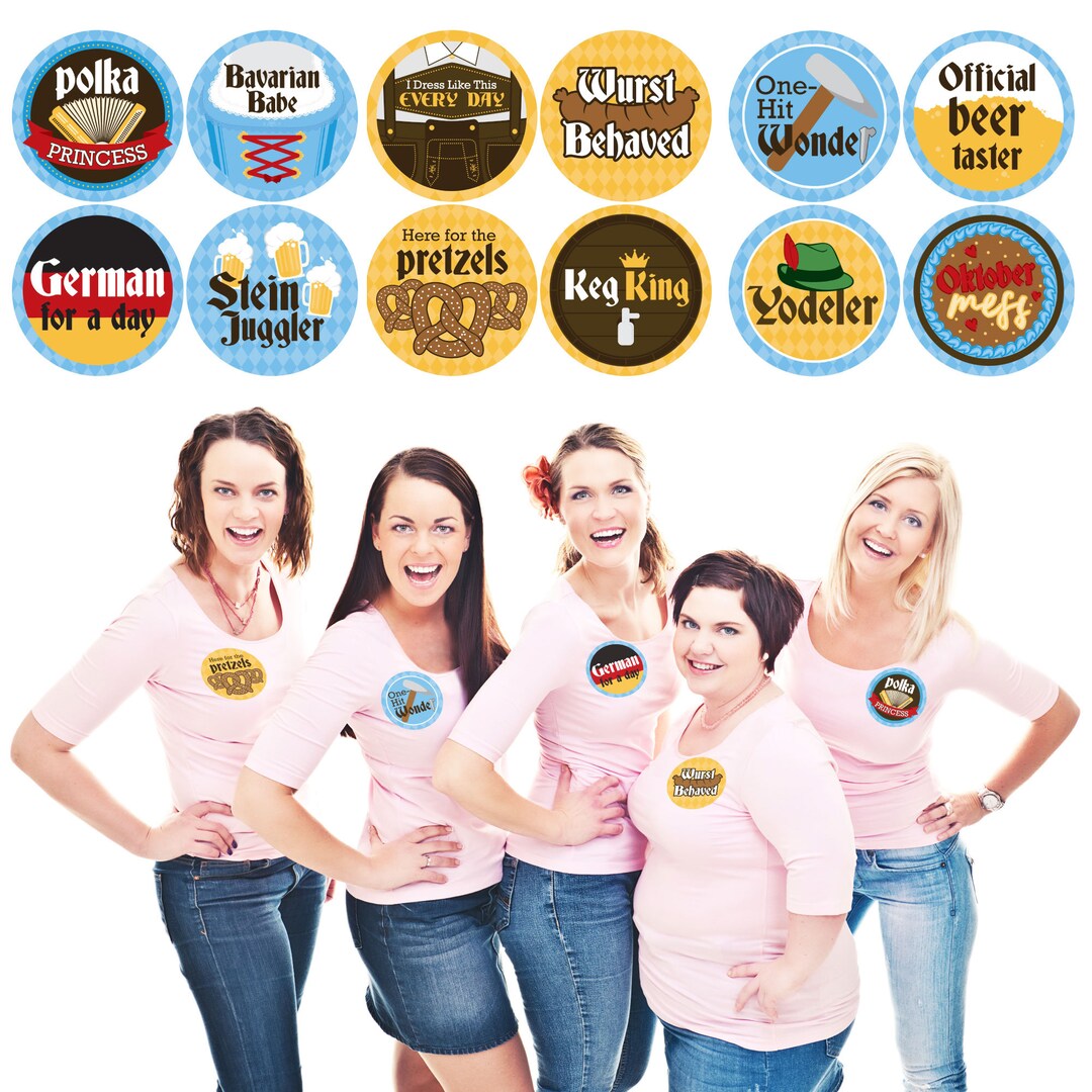 Oktoberfest Name Badges - Funny Name Tag Stickers - German Beer ...