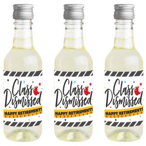 Teacher Retirement - Mini Wine and Champagne Bottle Label Stickers ...