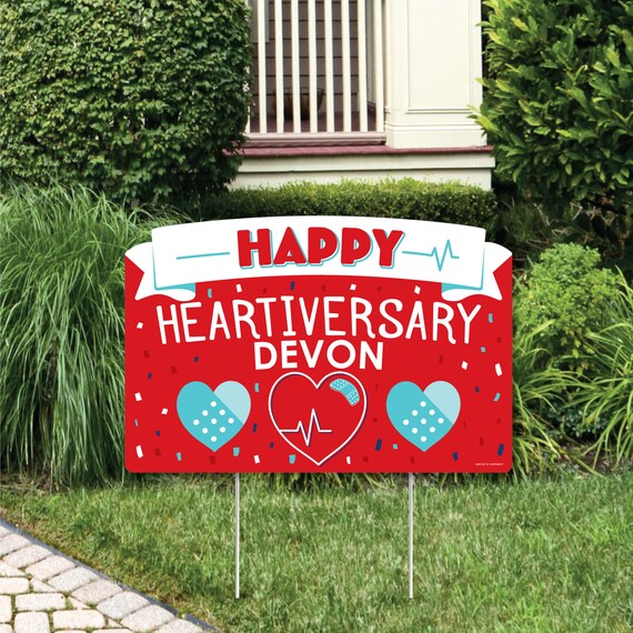 Happy Heartiversary - CHD Awareness Yard Sign Lawn Decorations ...