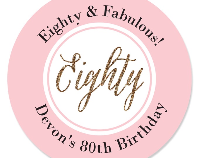 Custom Chic 80th Birthday Pink and Gold Personalized - Etsy