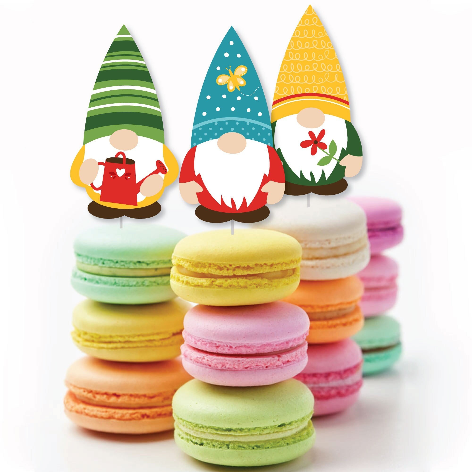 Garden Gnomes Dessert Cupcake Toppers Forest Gnome Party | Etsy