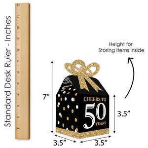 Adult 50th Birthday - Gold - Square Favor Gift Boxes - Birthday Party ...