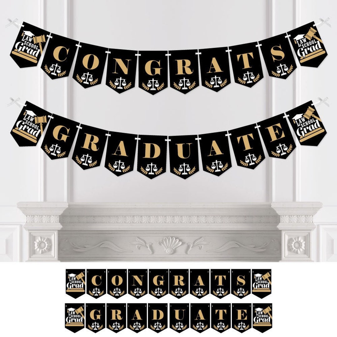 Law School Grad - Future Lawyer Graduation Party Bunting Banner - Party ...