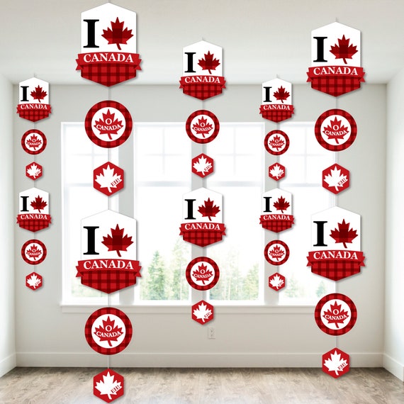 Canada Day - Canadian Party DIY Dangler Backdrop - Hanging Vertical ...