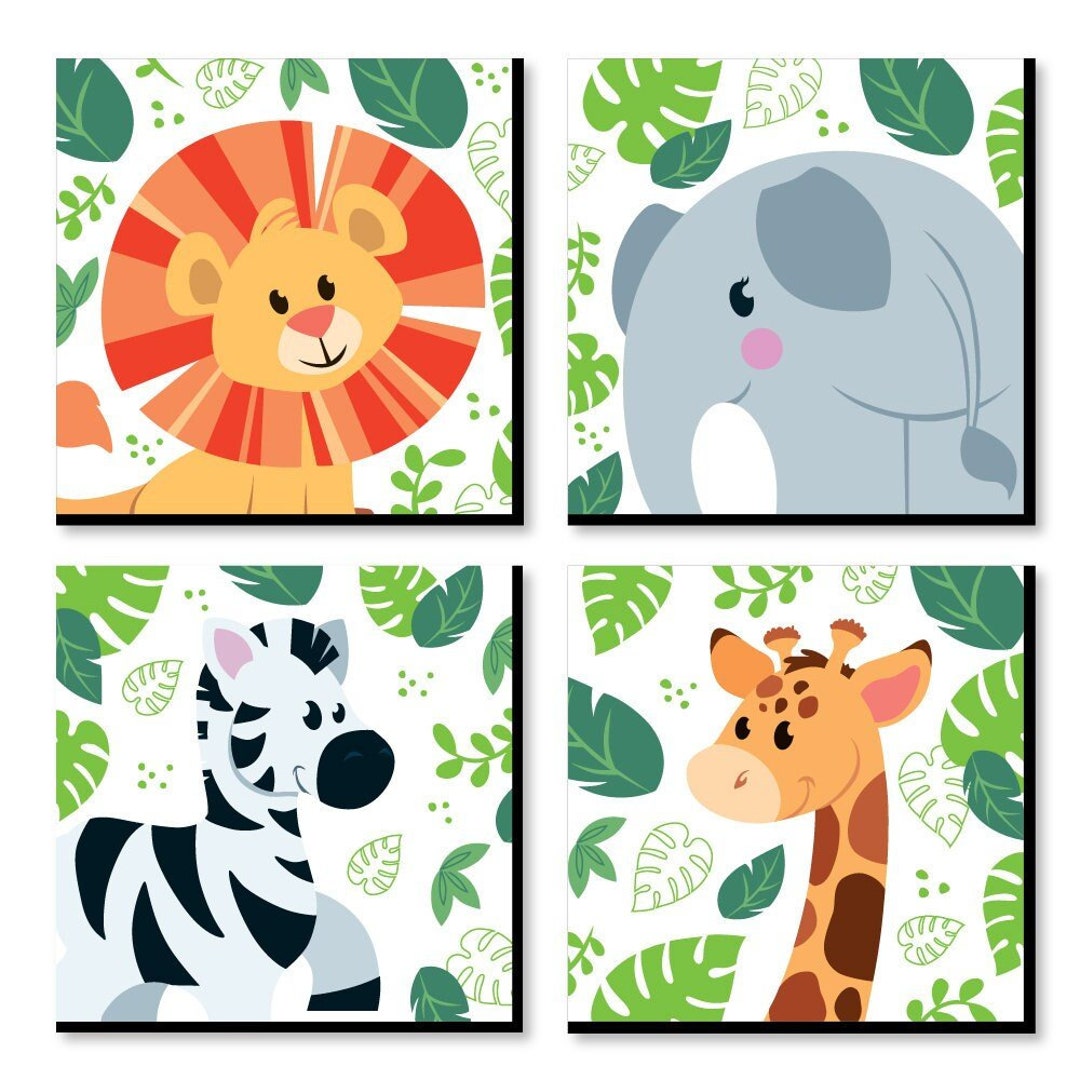 Jungle Party Animals - Safari Zoo Animal Kids Room, Nursery Décor and ...