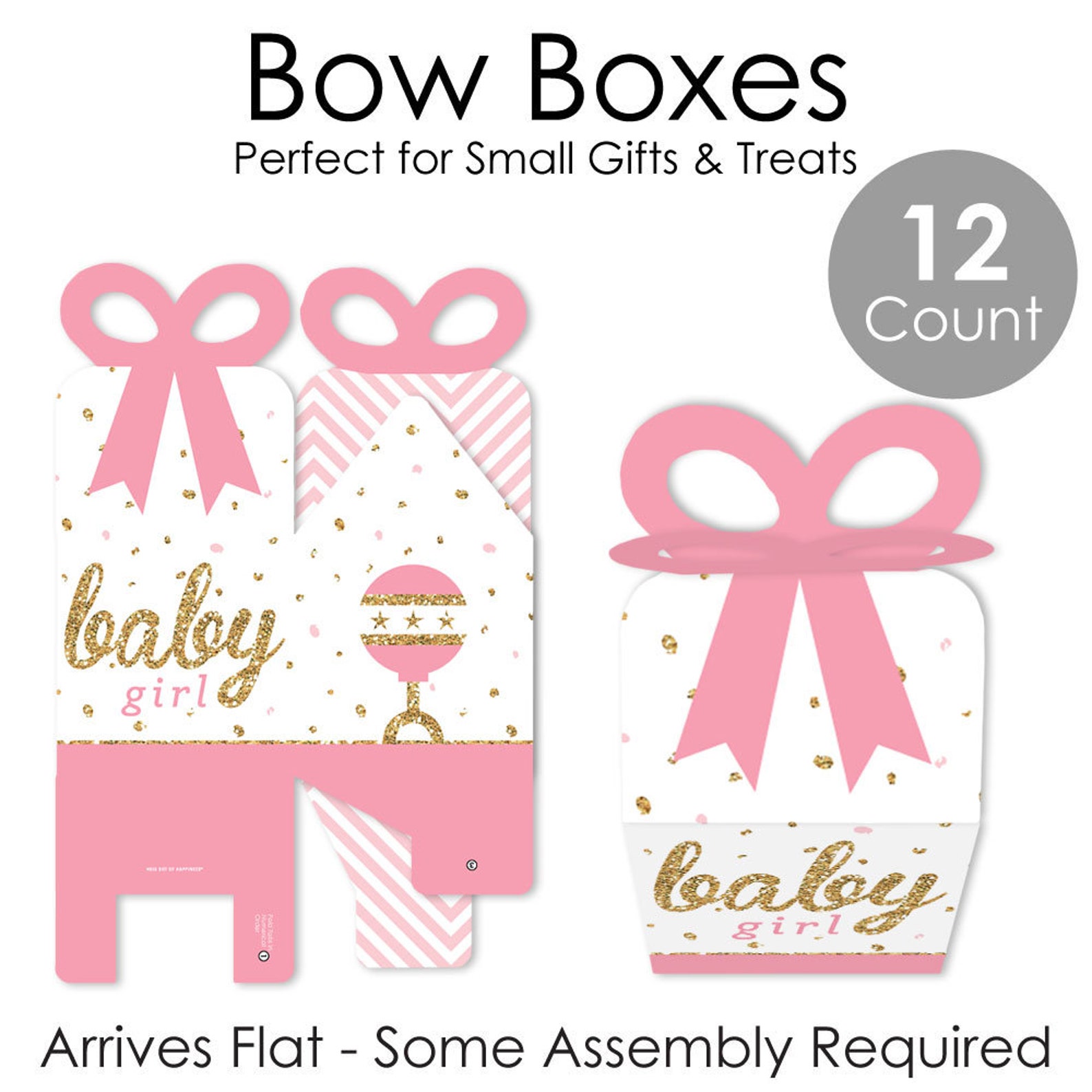 Hello Little One Pink and Gold Square Favor Gift Boxes - Etsy