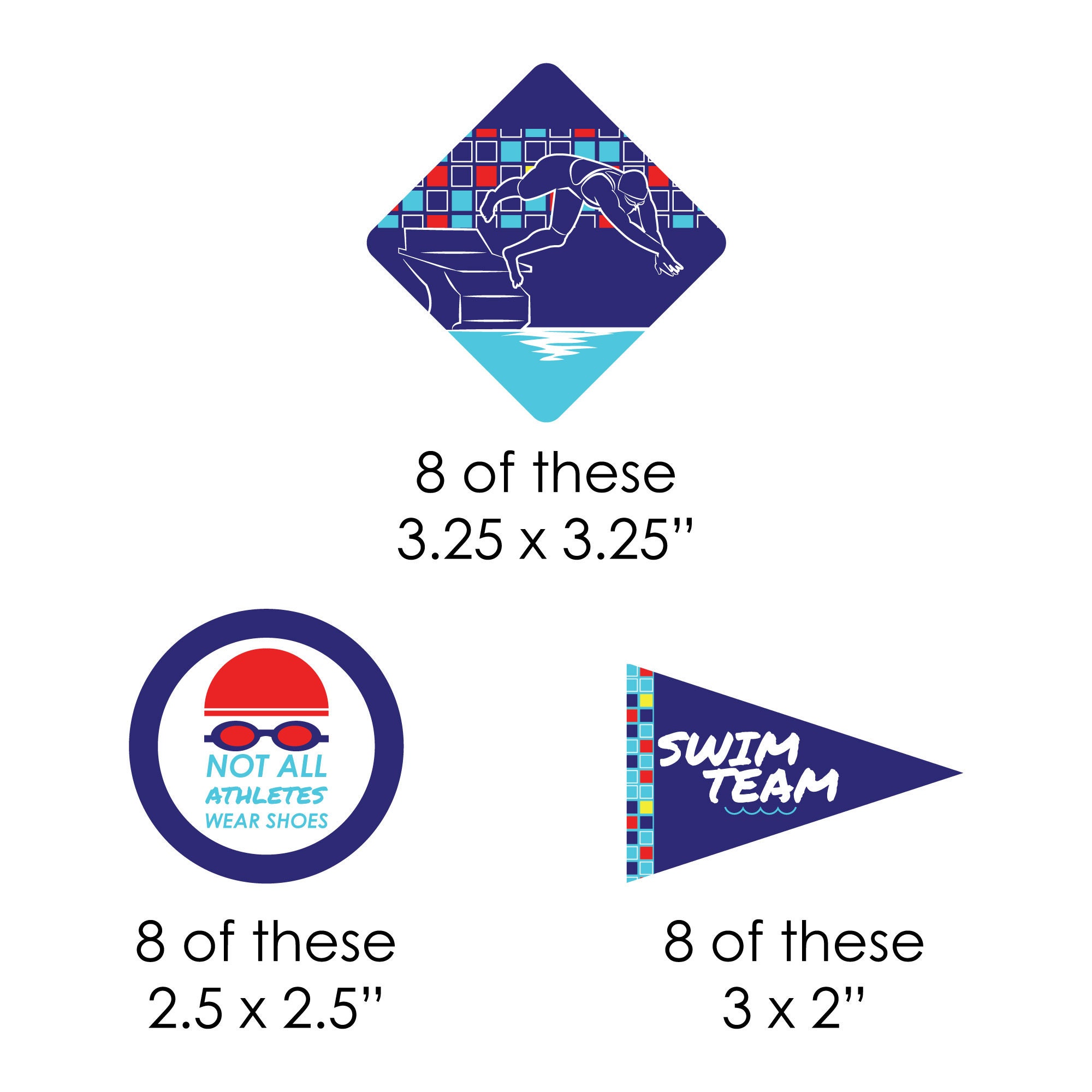 Making Waves - Swim Team - Small DIY Shaped Baby Shower Paper Cut Outs ...