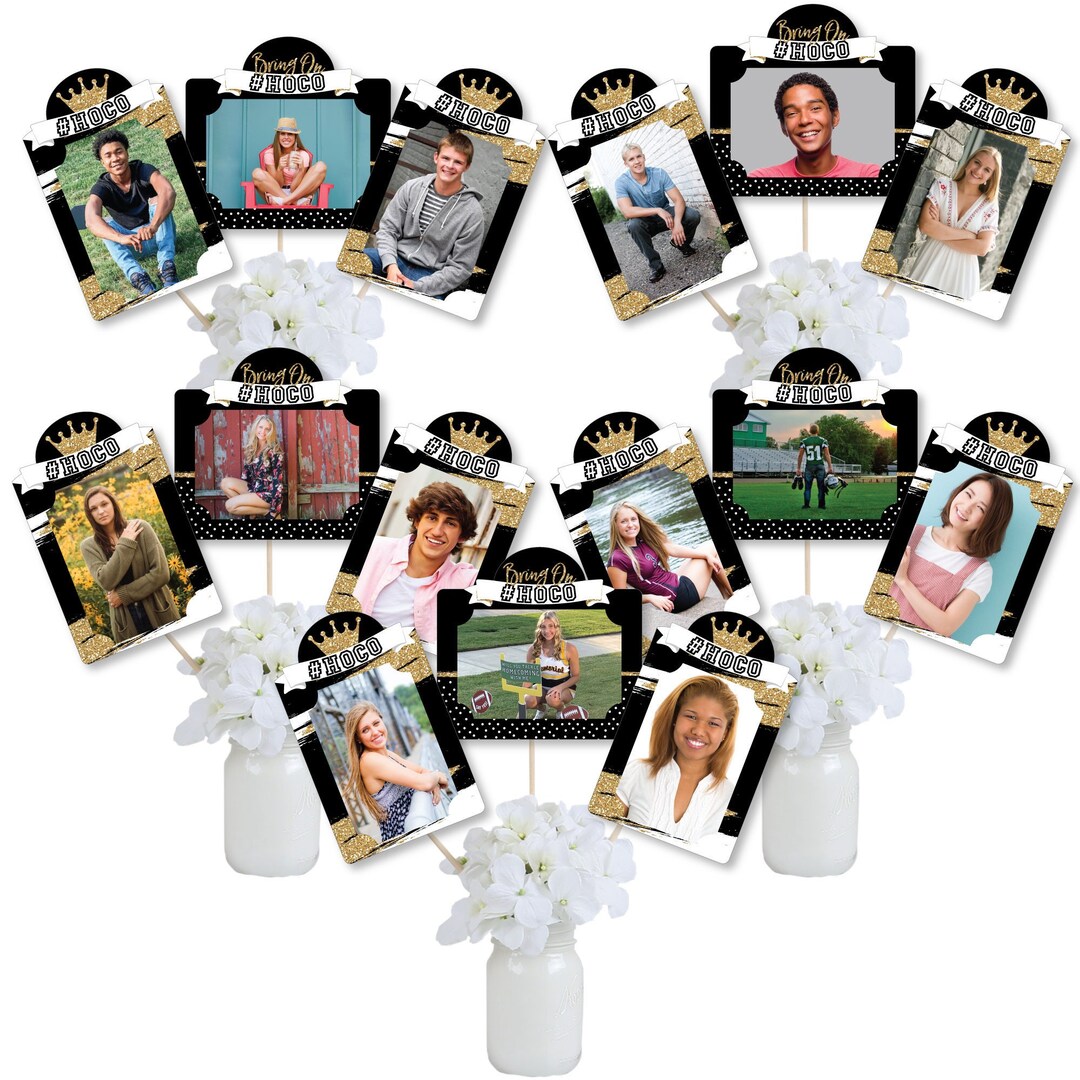 Hoco Dance Homecoming Picture Centerpiece Sticks Photo Table Toppers 15