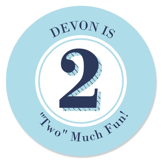 Custom Two Much Fun - 2nd Birthday Boy - Personalized Boy Birthday ...