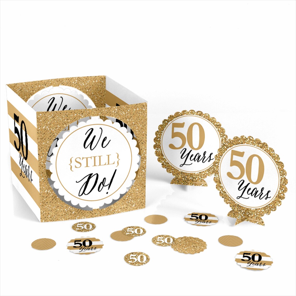 50th Wedding Anniversary Centerpiece And Table Decoration Kit Etsy